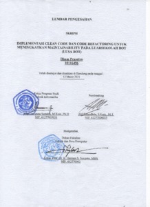 Implementasi Clean Code Dan Code Refactoring Untuk Meningkatkan Maintainability Pada Luarsekolah ...